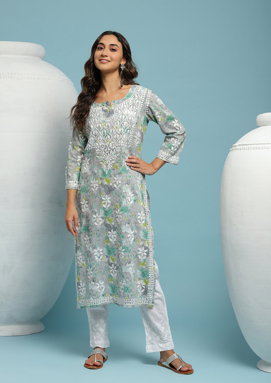 Chikankari Kurti Online - Hand Embroidered Chikankari Kurtas for Women ...